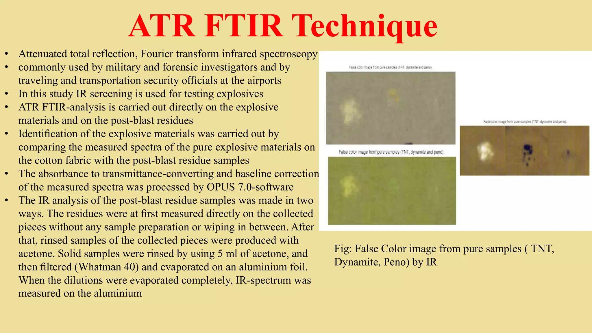Non destructive methods for analysis of explosive traces | PPTX