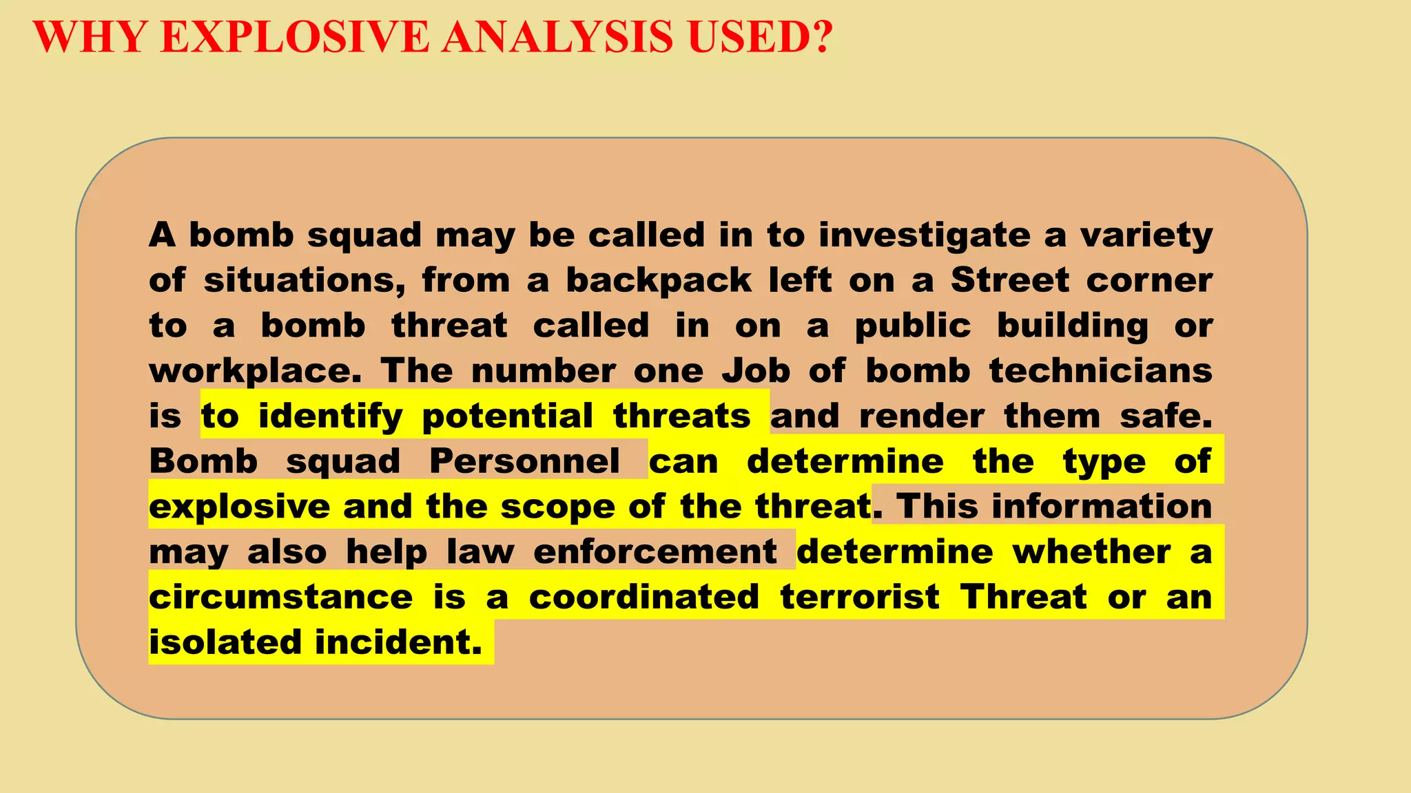 Non destructive methods for analysis of explosive traces | PPTX