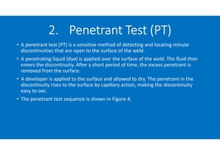 Weld Inspection - Non Destructive Test | PDF