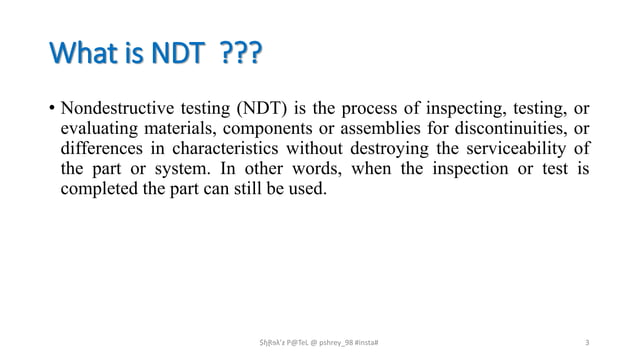 Non Destructive Testing Ppt