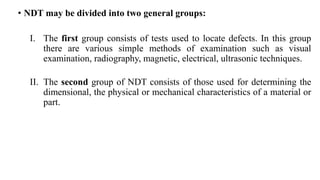 Non Destructive Testing methods | PPTX
