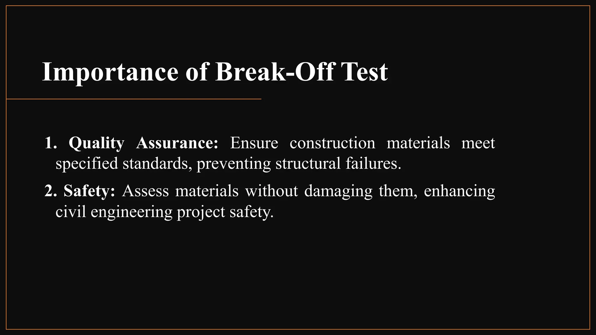 Nondestructive Testing and Evaluation in Structural Analysis- Break-Off ...