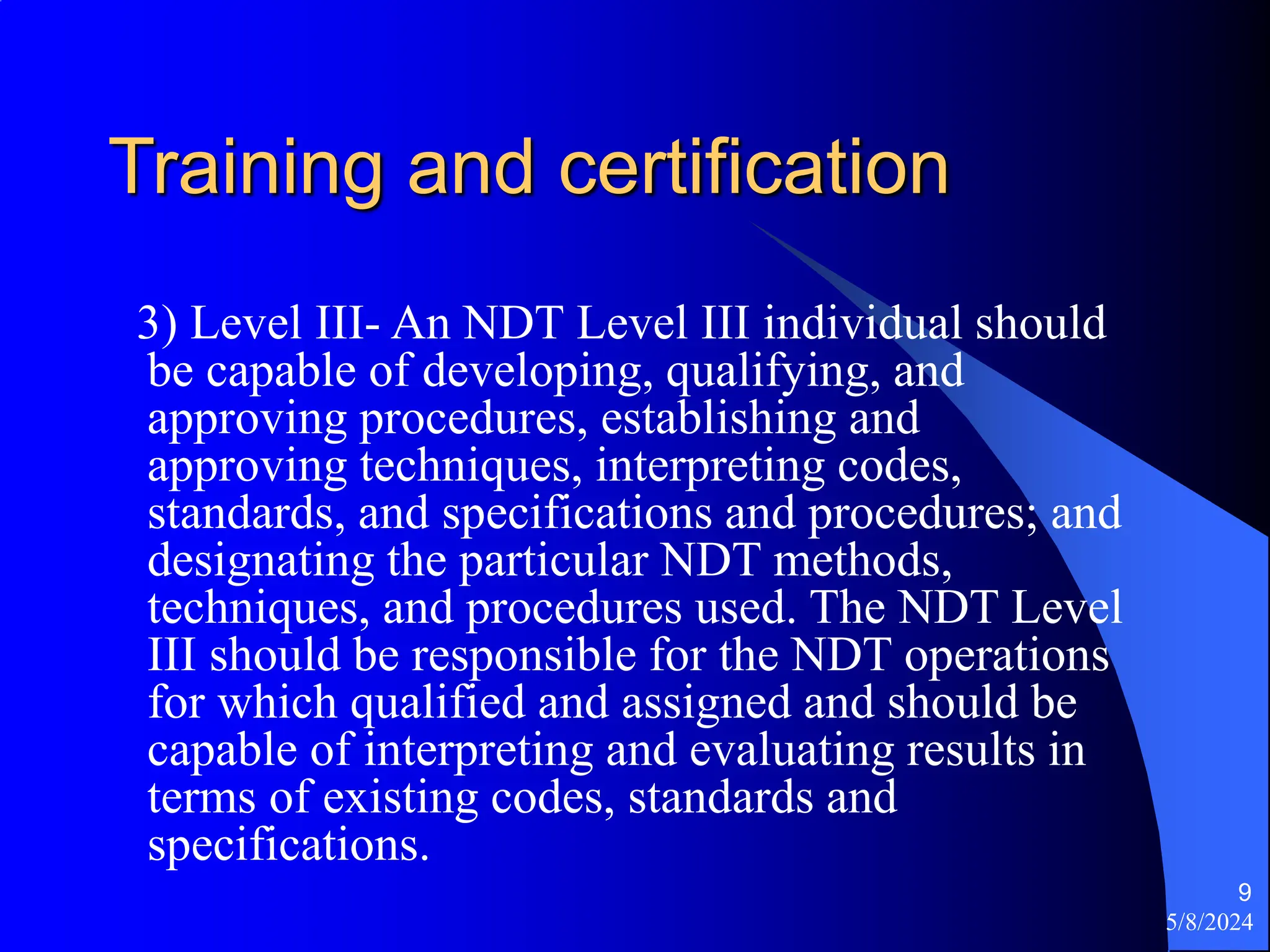 NON DESTRUCTIVE TESTING EVALUATION: AUDITOR NDT TRAINING.ppt