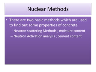 Non destructive testing in concrete | PPTX