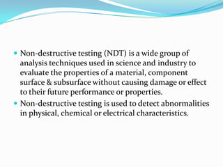 Non Destructive Testing Pptx