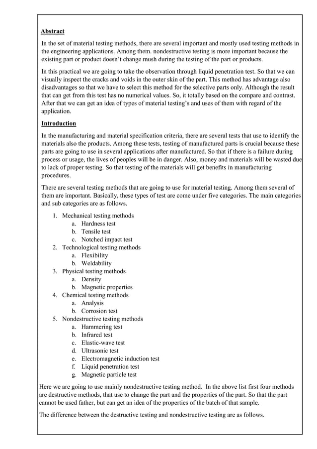 Non destructive testing (ndt) | PDF
