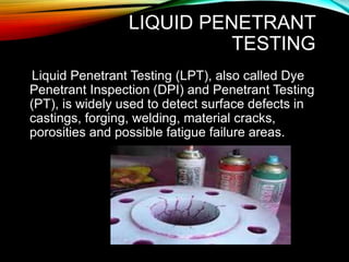 Non destructive testing ppt | PPTX