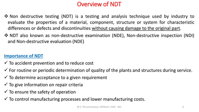 Non Destructive Testing (NDT), Testing of Materials | PDF