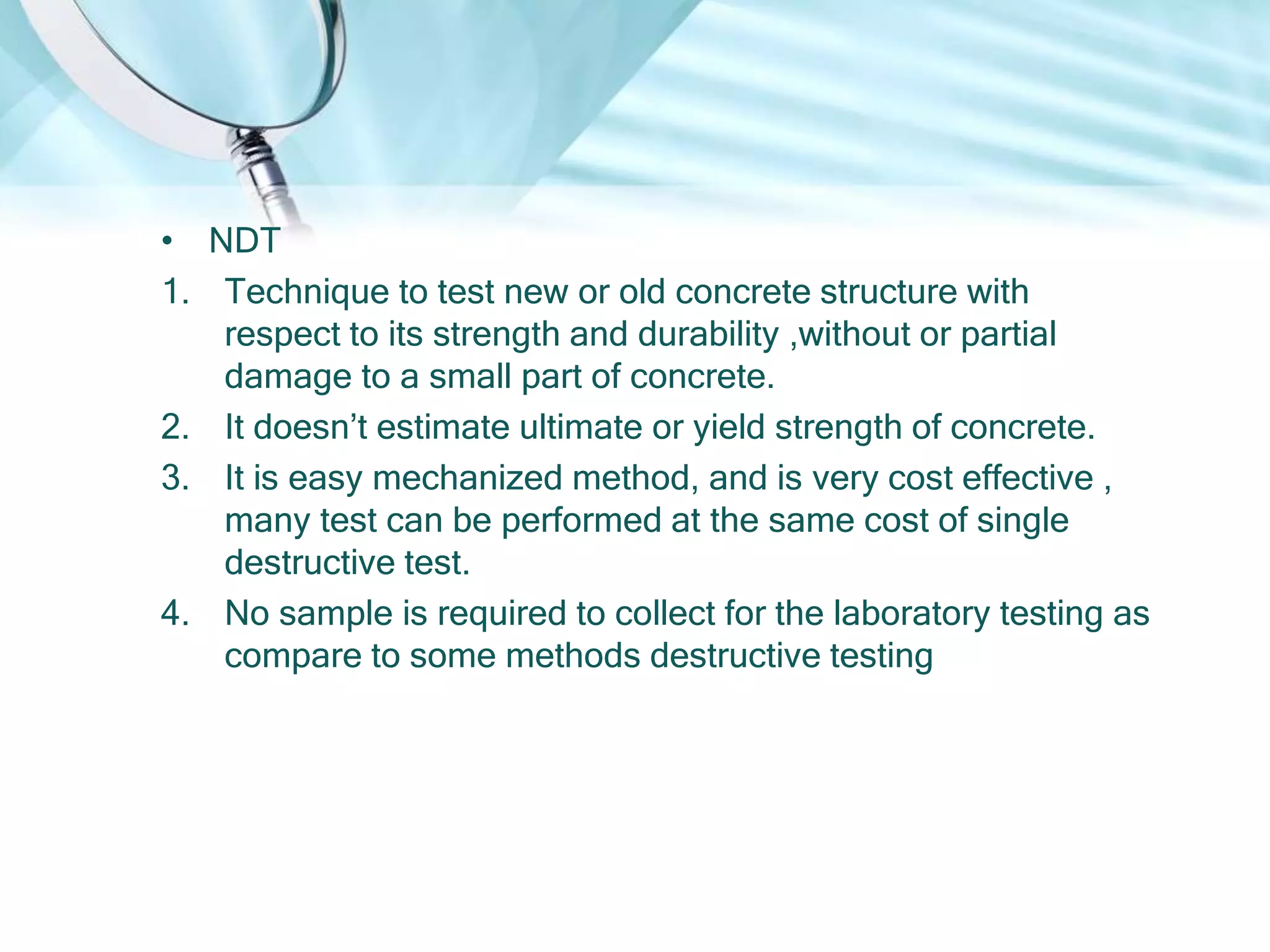 Non destructive test in CIVIL ENGINEERING Construction | PPTX