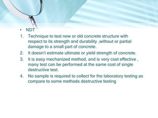 Non destructive test in CIVIL ENGINEERING Construction | PPTX