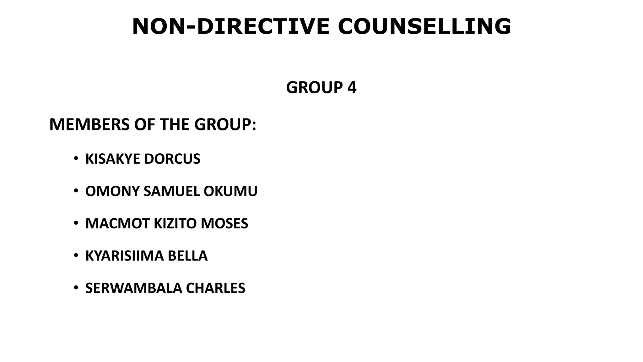 Non Directive Counselling Presentation Pptx