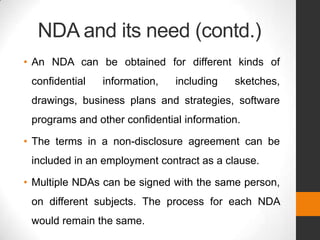 Non disclosure agreement nda | PPTX