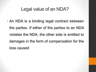 Non disclosure agreement nda | PPTX