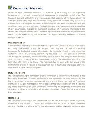 Non Disclosure Agreement Template | DOC