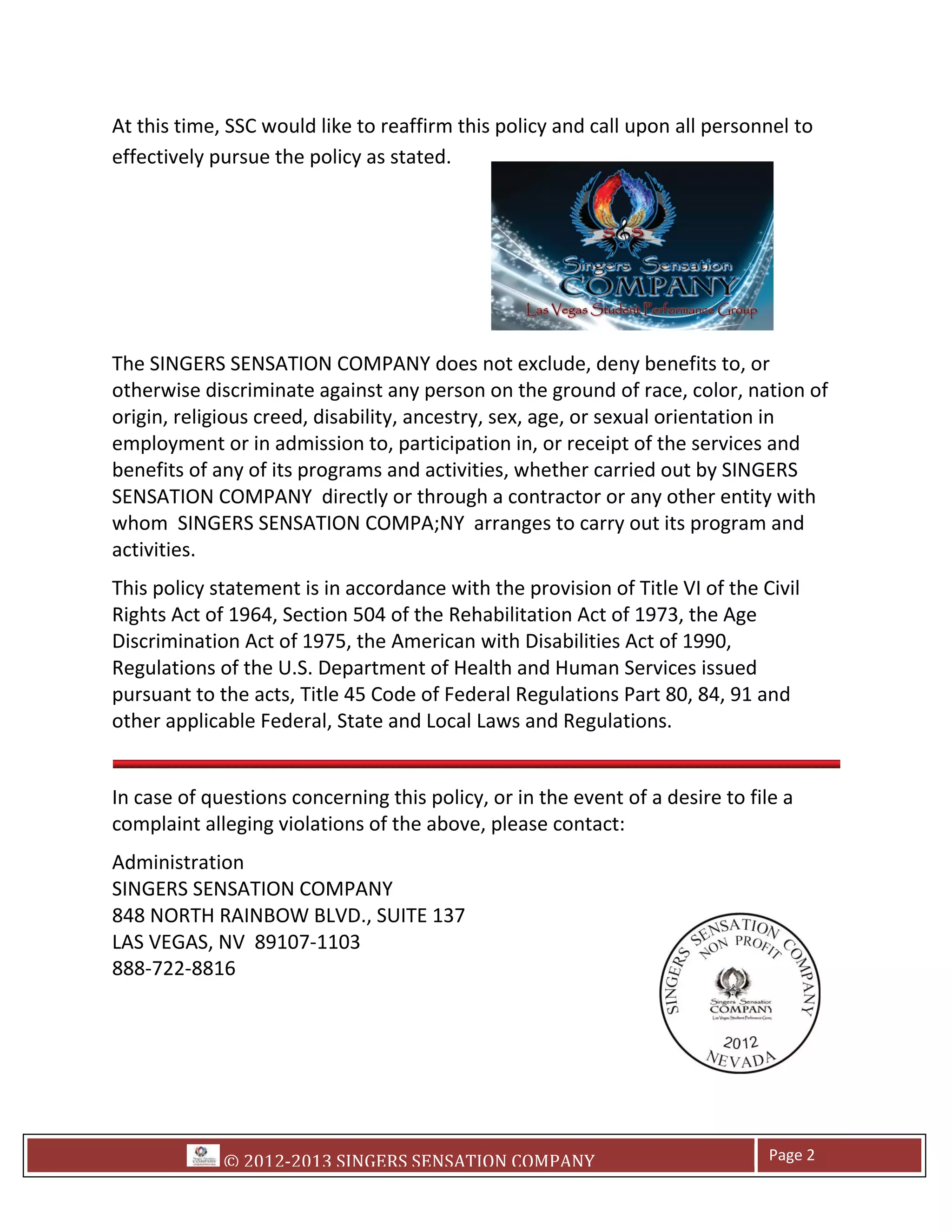 Nondiscrimination act ssg | PDF