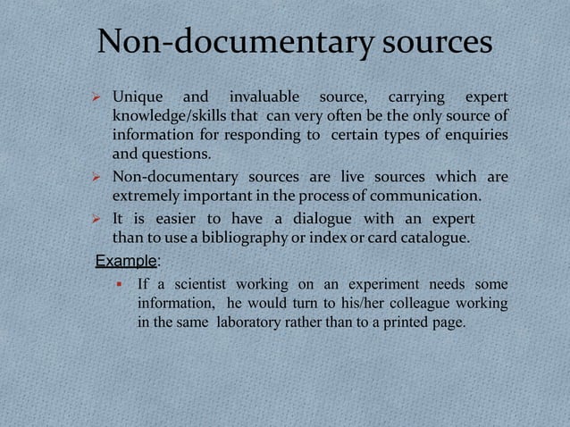 Non Documentary Sources by Jaya Singh