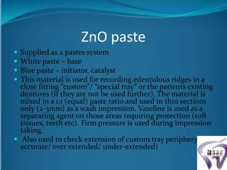Non elastic/ rigid impression materials | PPTX