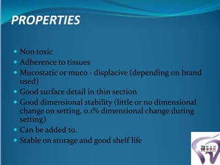 Non elastic/ rigid impression materials | PPTX