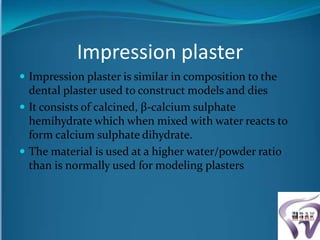 Non elastic/ rigid impression materials | PPTX