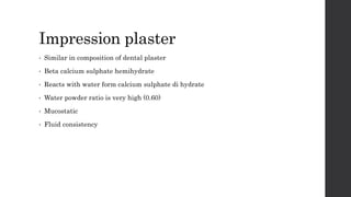 Non elastic impression materials | PPTX
