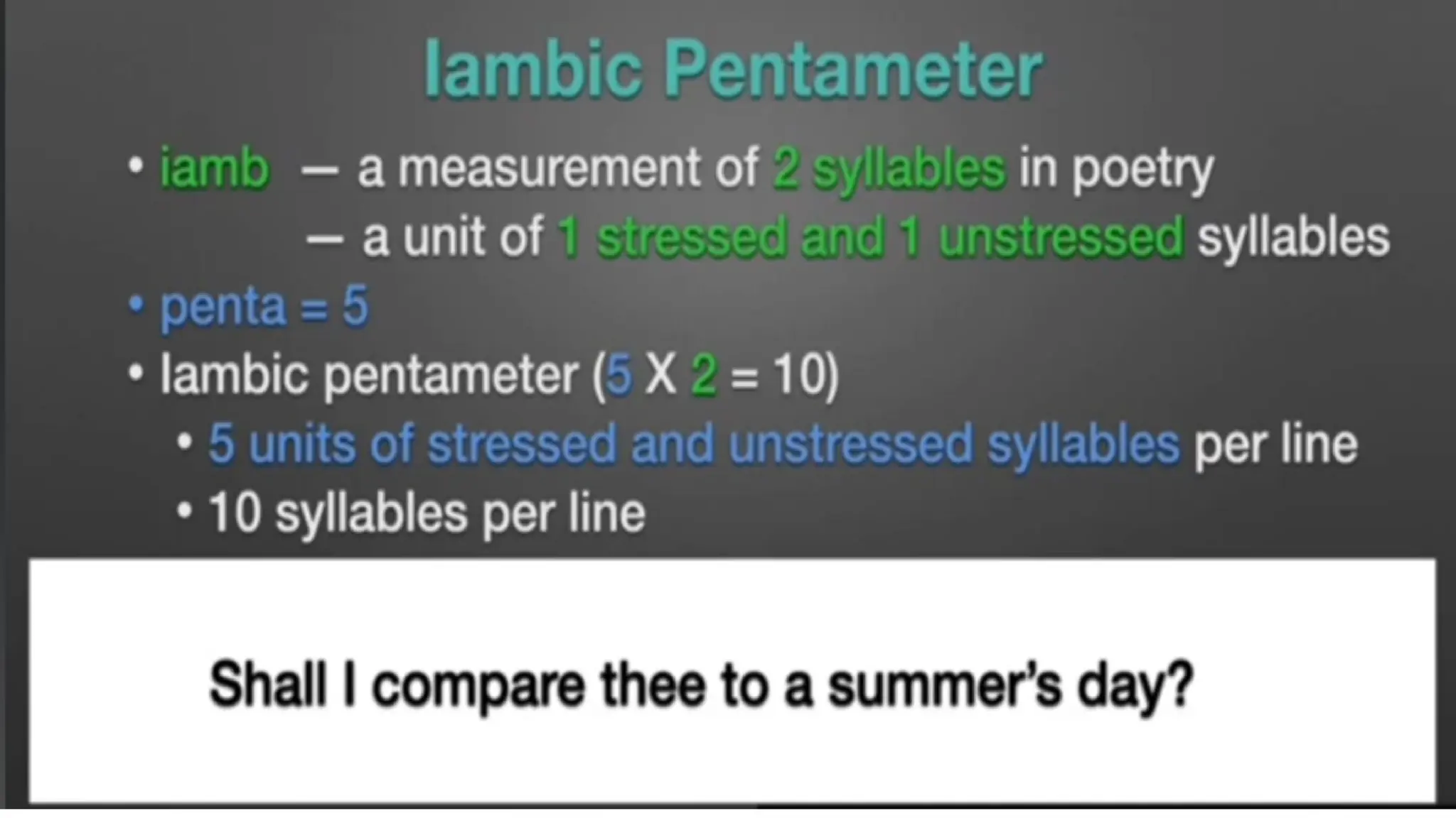 Vertical Measure poetry presentation slides | PPTX