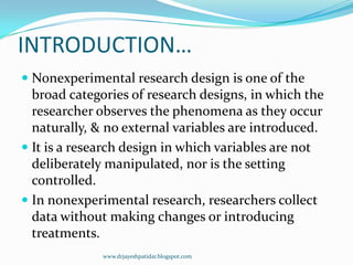 Nonexperimental research design | PPSX