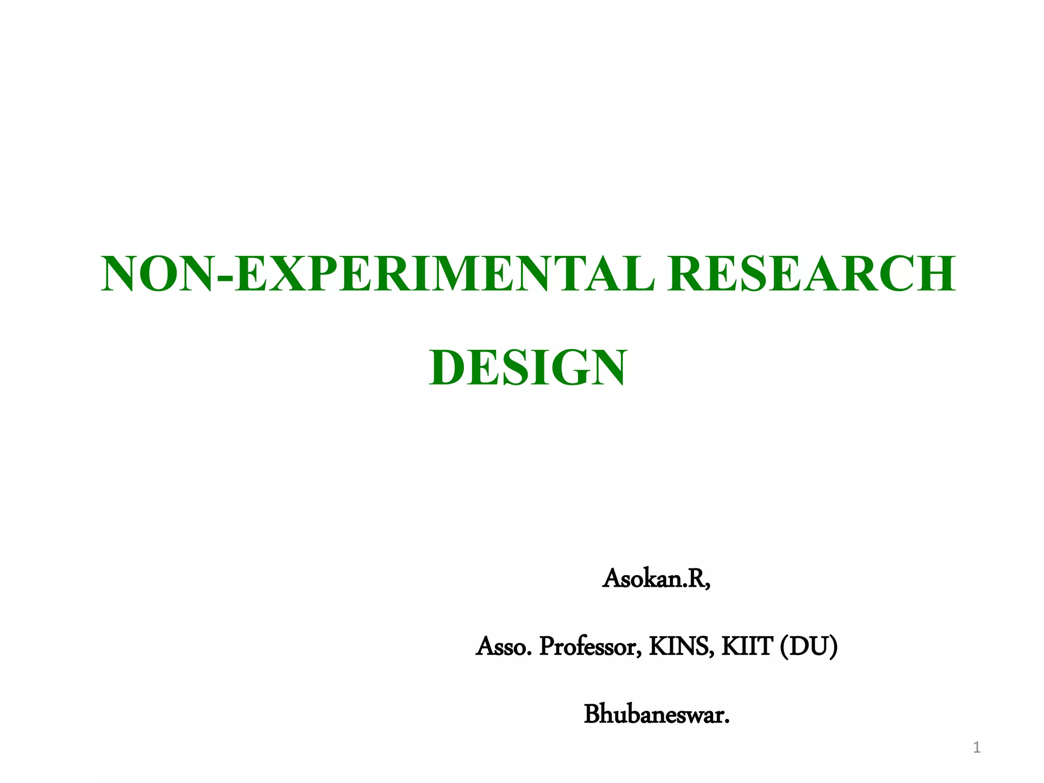 Non-Experimental Research Design | PPTX | Medical Health