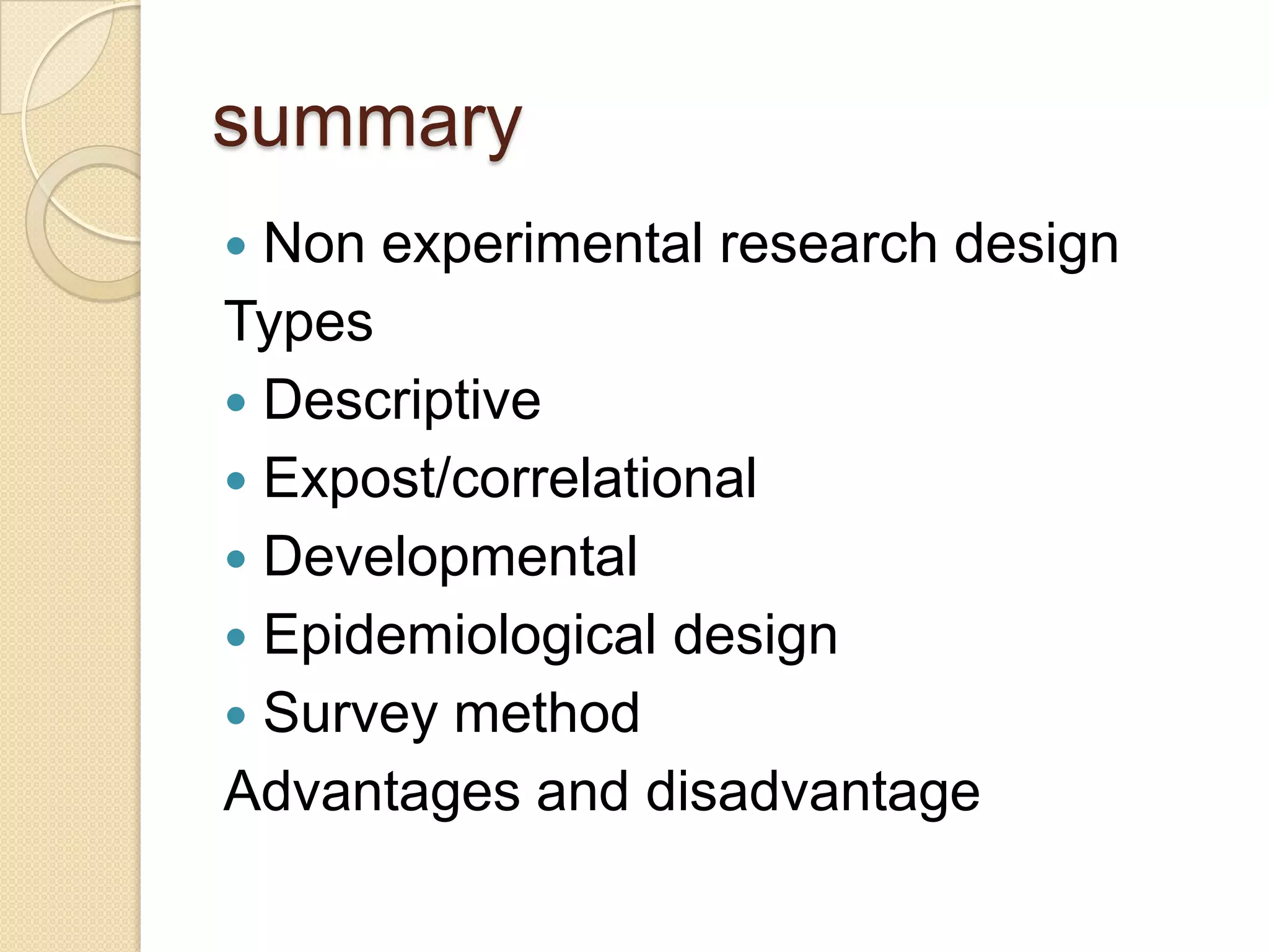 Non experimental design | PPTX