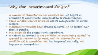 Non Experimental Research Design 2022 Permasalahan dan Solusi | PPTX