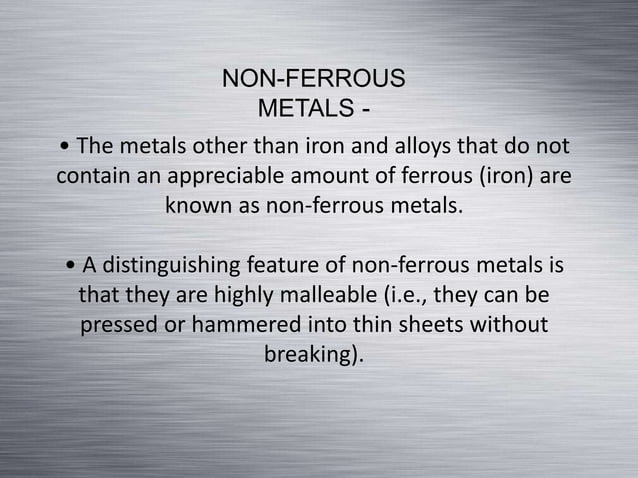 Non ferrous metals (2) | PPT