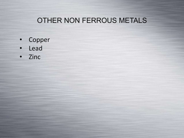 Non ferrous metals (2) | PPT