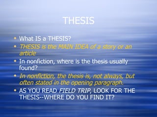 Nonfiction—Field Trip | PPT