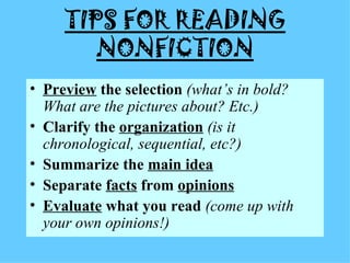 Nonfiction notes PPT | PPT