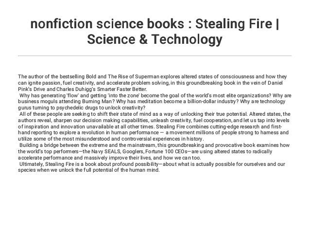 nonfiction science books : Stealing Fire | Science & Technology