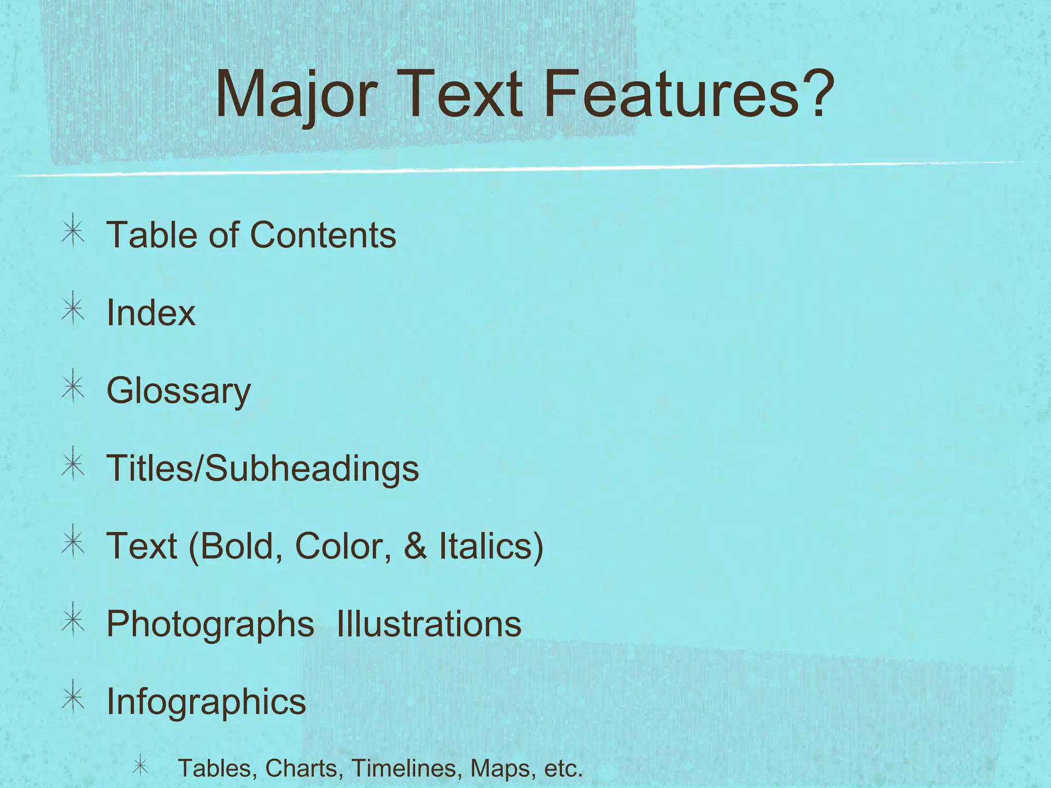 Non Fiction Text Features | PPT | Technology & Computing