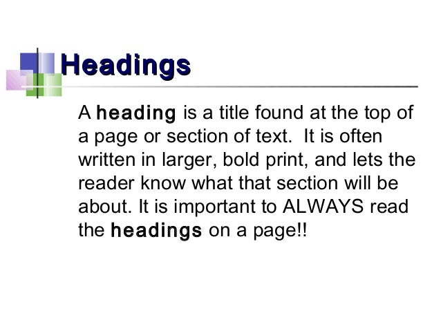 Nonfiction text features