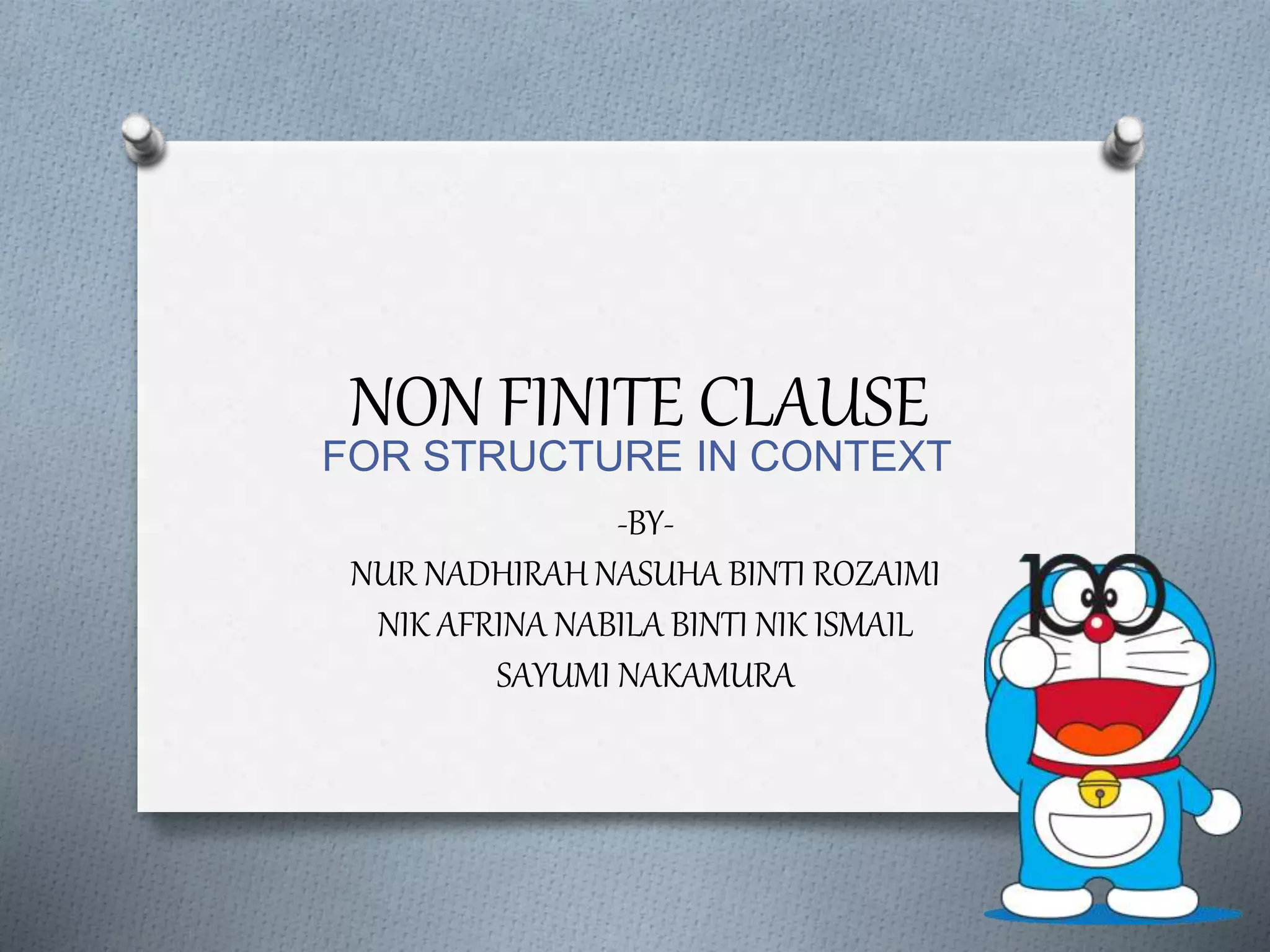 NON FINITE CLAUSE (SIC) | PPTX