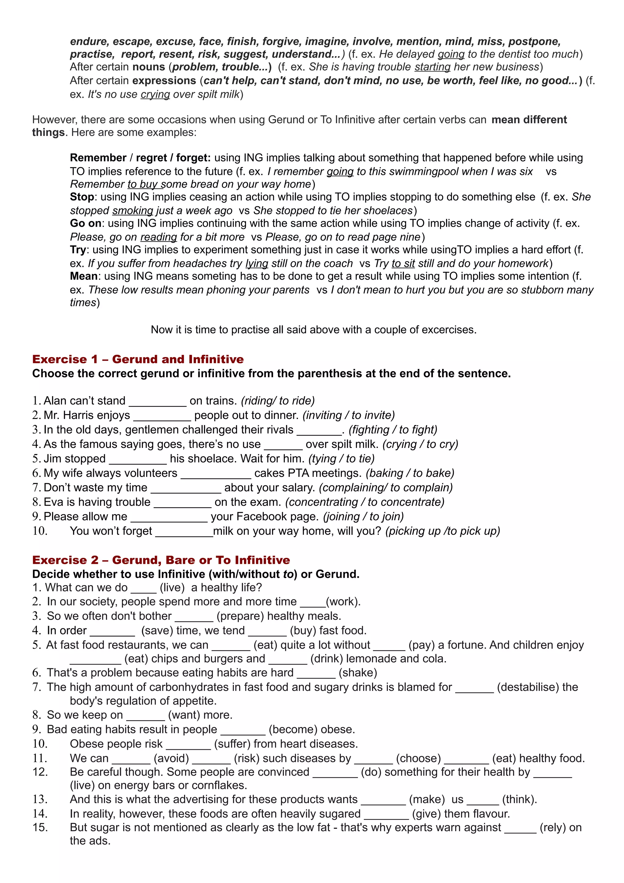 Non finite forms | PDF