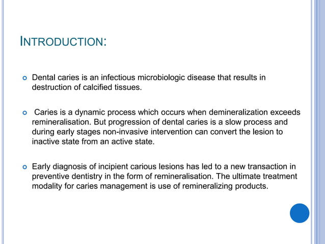 Non Fluoride Enamel Remineralization Ppt