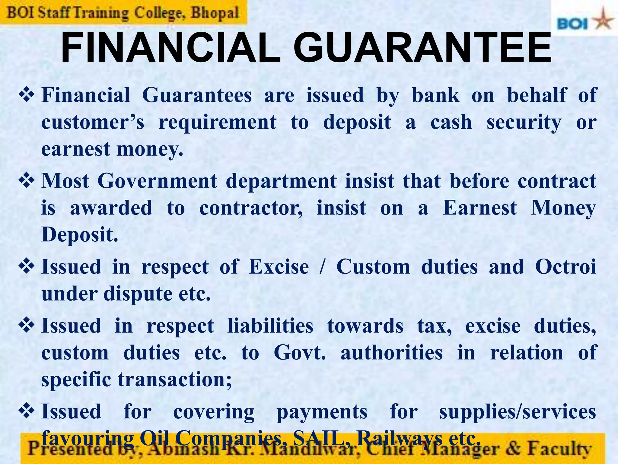 Non Fund Based Credit Facilities (BG & LC) | PDF