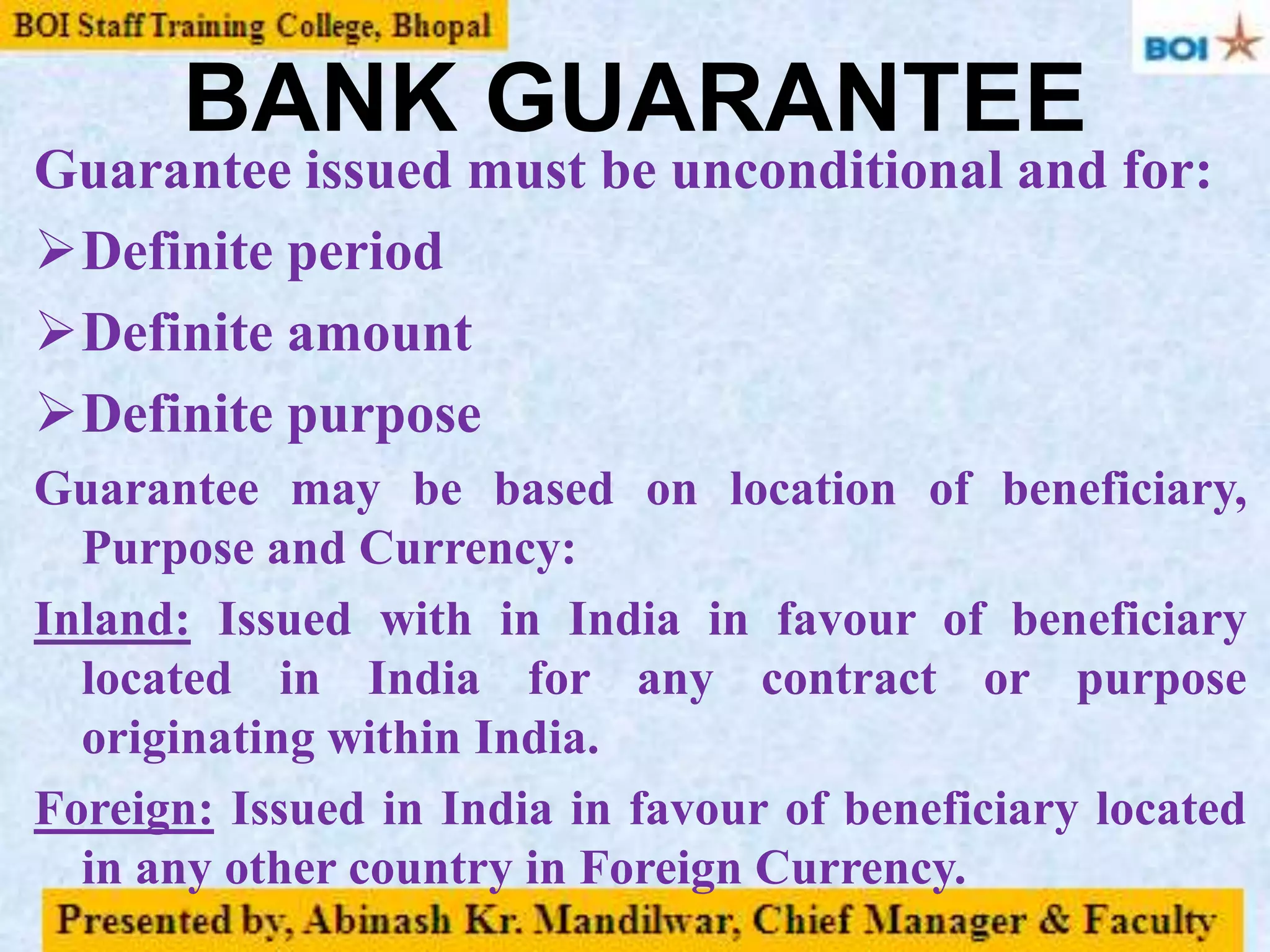 Non Fund Based Credit Facilities (BG & LC) | PDF