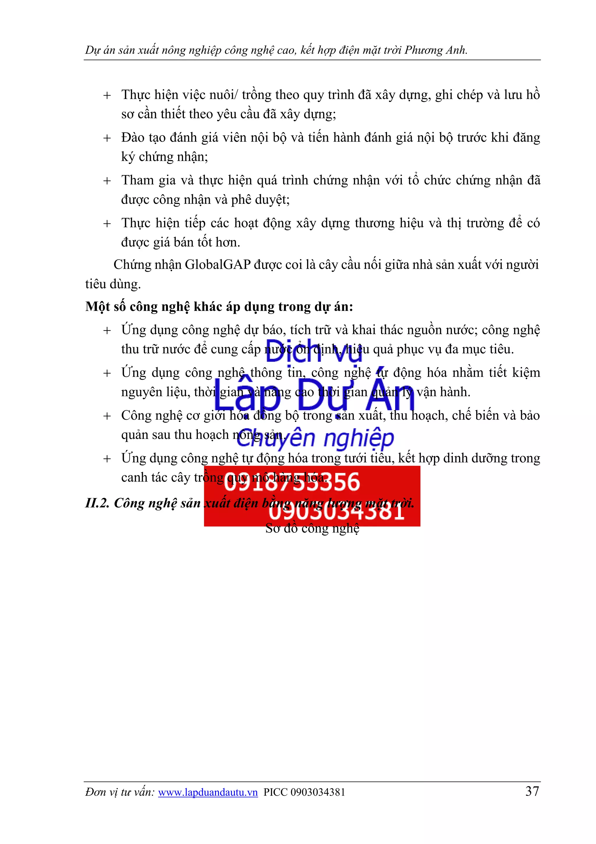 Thuyết minh dự án Nông nghiệp công nghệ cao kết hợp điện mặt trời Phương Anh - www.lapduandautu ...