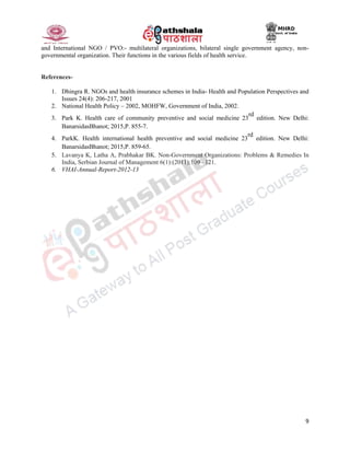 Non governmental organizations and health care | PDF