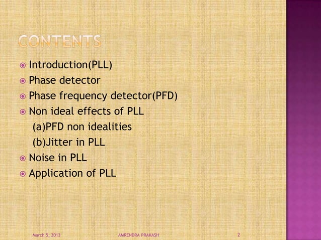 Non ideal effects of pll | PPTX