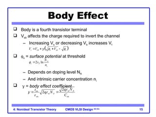 Non ideal IV characteristics of a MOS transistor.ppt