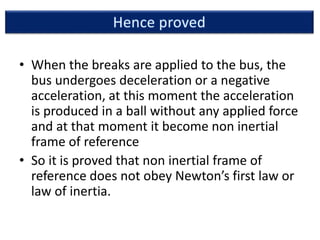 Non inertial frame of reference | PPTX