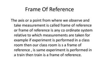 Non inertial frame of reference | PPTX