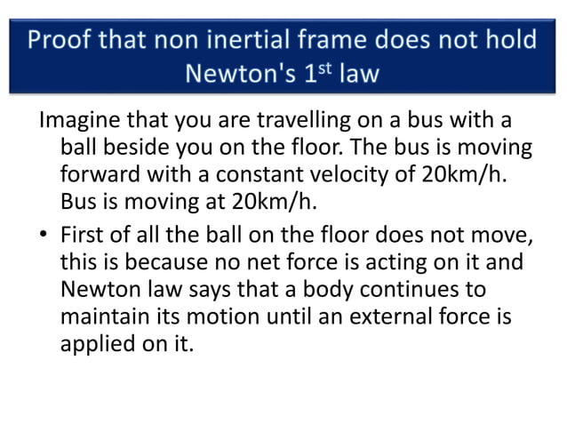 Non inertial frame of reference | PPTX | Physics | Science