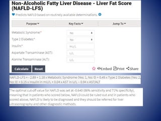 Non invasive modalities for diagnosis of NAFLD | PPTX