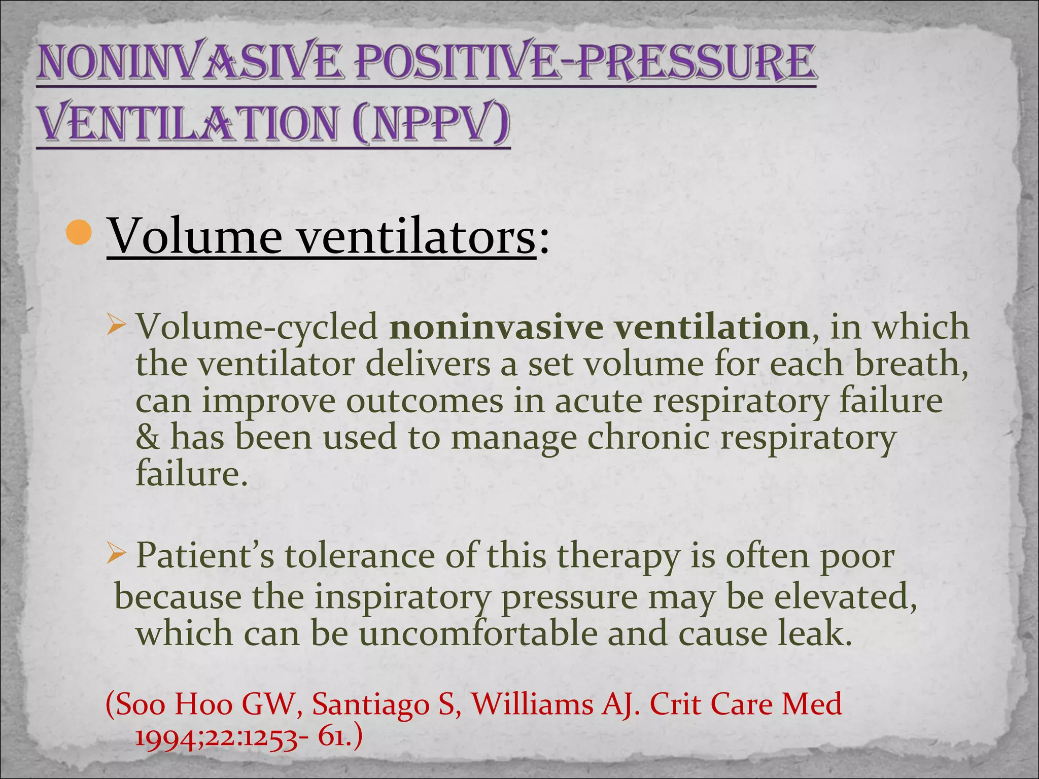 Non invasive ventilation | PPT
